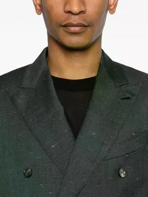 Caruso Double-breasted Blazer - Green