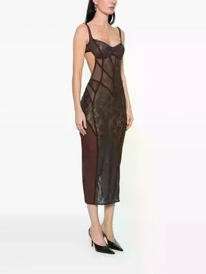 Attico Lace-paneled Midi Dress