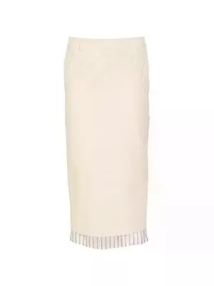 Attico Striped-hem Midi Skirt - Neutrals