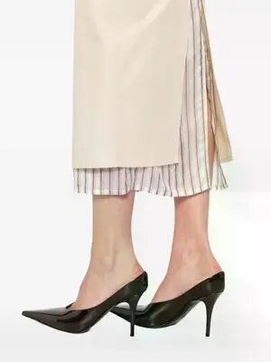 Attico Striped-hem Midi Skirt - Neutrals
