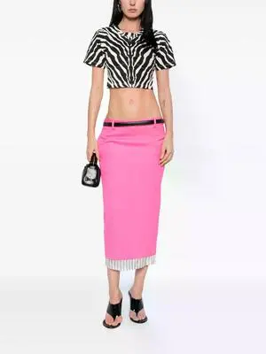 Attico Zebra-print Tie Top - Black