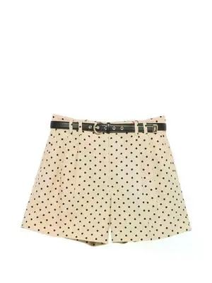 Max Mara Polka-dot Belted Shorts - Neutrals