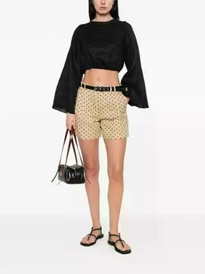 Max Mara Polka-dot Belted Shorts - Neutrals