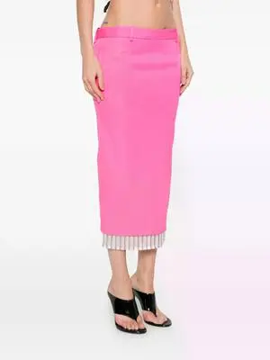 Attico Striped-trim Midi Skirt - Pink