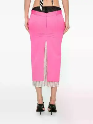Attico Striped-trim Midi Skirt - Pink