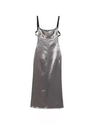 Attico Satin Midi Dress - Grey