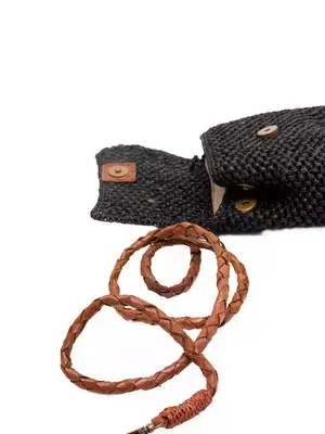IBELIV Mini Zaz Raffia Braided Satchel - Black