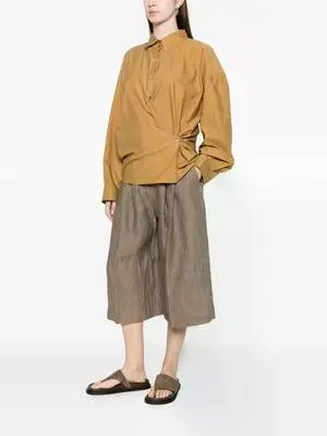 Mark Kenly Domino Tan Pennie Pleated Shorts