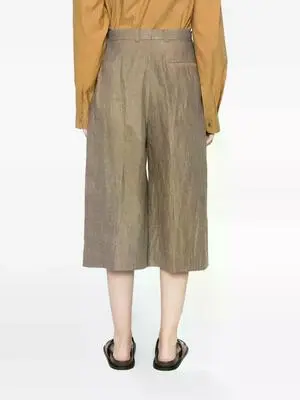 Mark Kenly Domino Tan Pennie Pleated Shorts