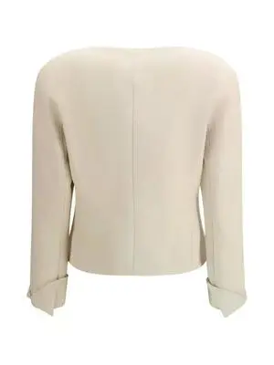 Chloé Collarless Fitted Jacket - Neutrals