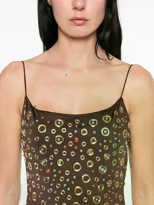Oseree Ring-embellishment Mini Dress