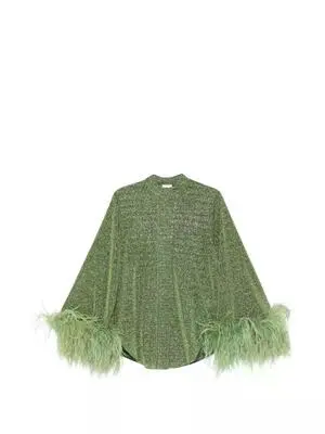 Oseree Feather-trim Blouse