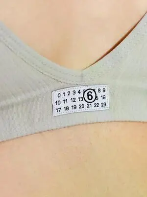 MAISON MARGIELA Label Ribbed Bra - Neutrals