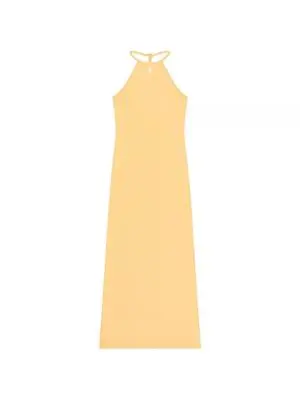 COURREGES Logo-embroidered Halterneck Dress - Orange