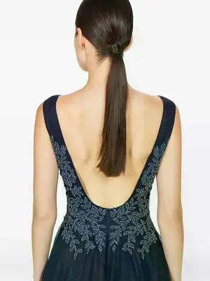 Costarellos Graciella Floral-appliqué Maxi Dress - Blue