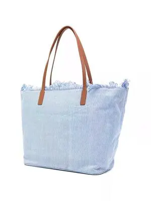 MC2 SAINT BARTH Fringed-detail Striped-pattern Tote Bag