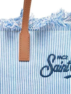 MC2 SAINT BARTH Fringed-detail Striped-pattern Tote Bag