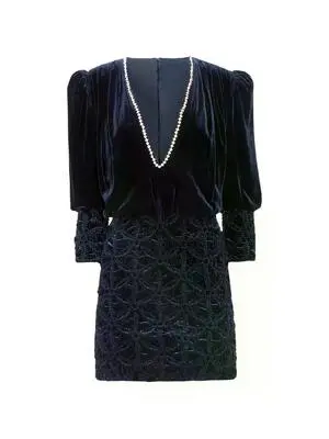 Costarellos Astara Crystal-embellished Velvet Mini Dress - Blue
