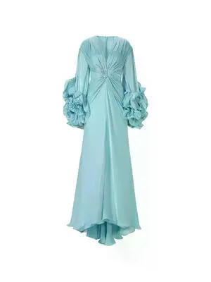 Costarellos Dulcie Ruffle-sleeve Maxi Dress - Blue