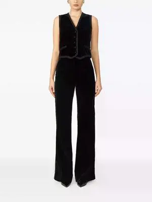 Costarellos Avice Velvet Wide-leg Trousers