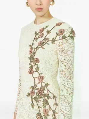 Costarellos Marlena Lace A-line Midi Dress - Neutrals