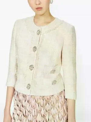 Costarellos Macie Crystal-button Cropped Jacket
