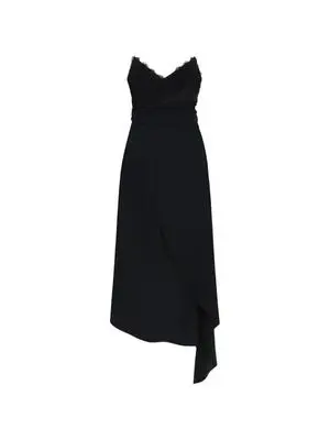 Moschino Lace-trimmed Asymmetric Dress - Black