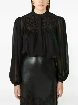 Costarellos Lorcan Smocked Long-sleeve Blouse