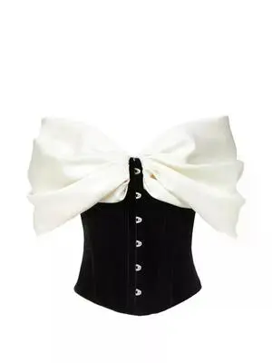 Costarellos Rosamund Bow Corset Top - Black