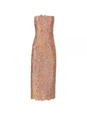Costarellos Zira Floral-cut Midi Dress - Neutrals