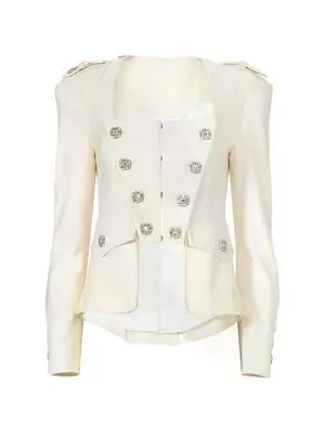 Costarellos Bettina Crystal-button Blazer