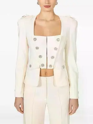 Costarellos Bettina Crystal-button Blazer