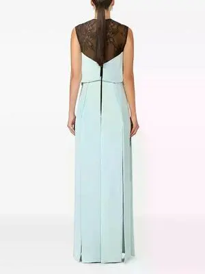 Costarellos Liora Chantilly-lace Floral-appliqué Maxi Dress