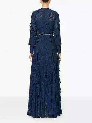 Costarellos Gianna Lace Ruffled Gown