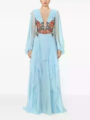 Costarellos Floral-appliqué Maxi Dress