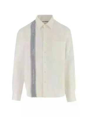JW Anderson Logo-stripe Button-down Linen Shirt