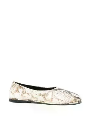 TEURN STUDIOS Suri Snake-print Flat Pumps