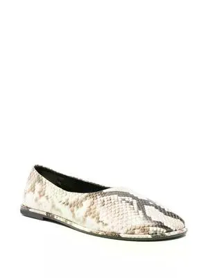 TEURN STUDIOS Suri Snake-print Flat Pumps