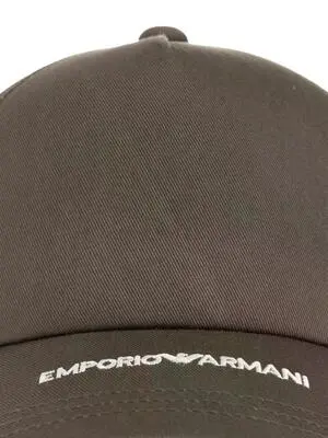 Emporio Armani Embroidered Cotton Cap - Brown