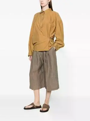 LEMAIRE Wrap-over Shirt - Brown