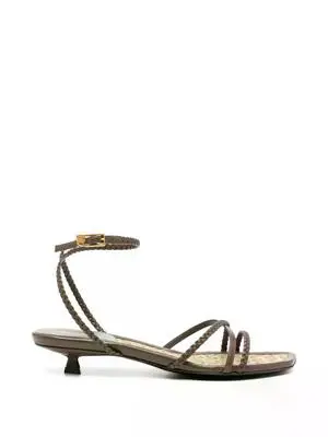 SERGIO ROSSI Braided-strap Sandals - Brown
