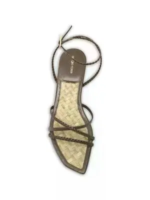 SERGIO ROSSI Braided-strap Sandals - Brown