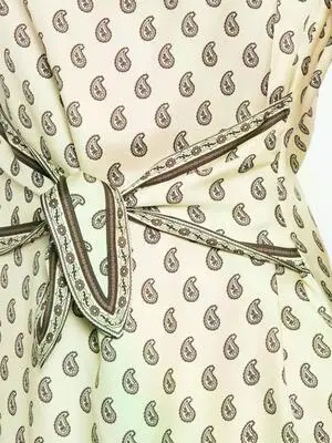 DÔEN Paisley-pattern Midi Dress - Neutrals