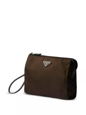 Prada Logo-detail Necessaire - Brown