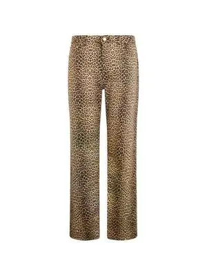 Roberto Cavalli Leopard Print Trousers - Neutrals