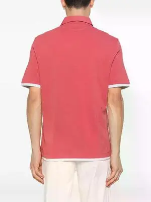 Brunello Cucinelli Buttoned Trim Polo Shirt - Pink