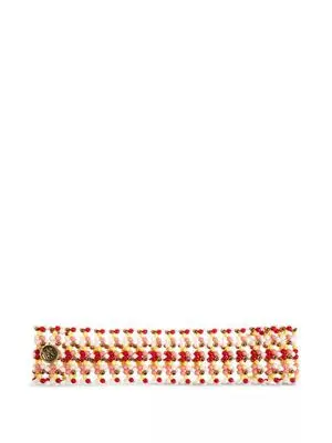 Etro Beaded Logo-plaque Headband - Red