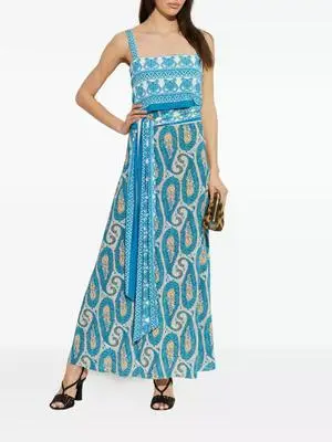 Etro Patterned Tie-waist Maxi Dress