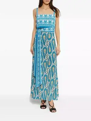 Etro Patterned Tie-waist Maxi Dress
