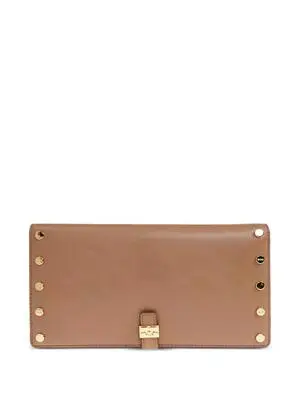 GANNI Studs-embellishment Flap Wallet - Neutrals
